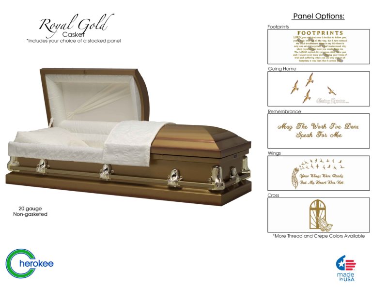 Royal Gold - Cherokee Adult Caskets