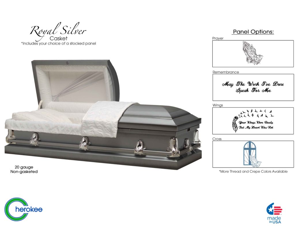Royal Silver - Cherokee Adult Caskets