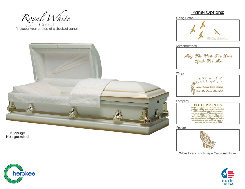 Royal White - Cherokee Adult Caskets