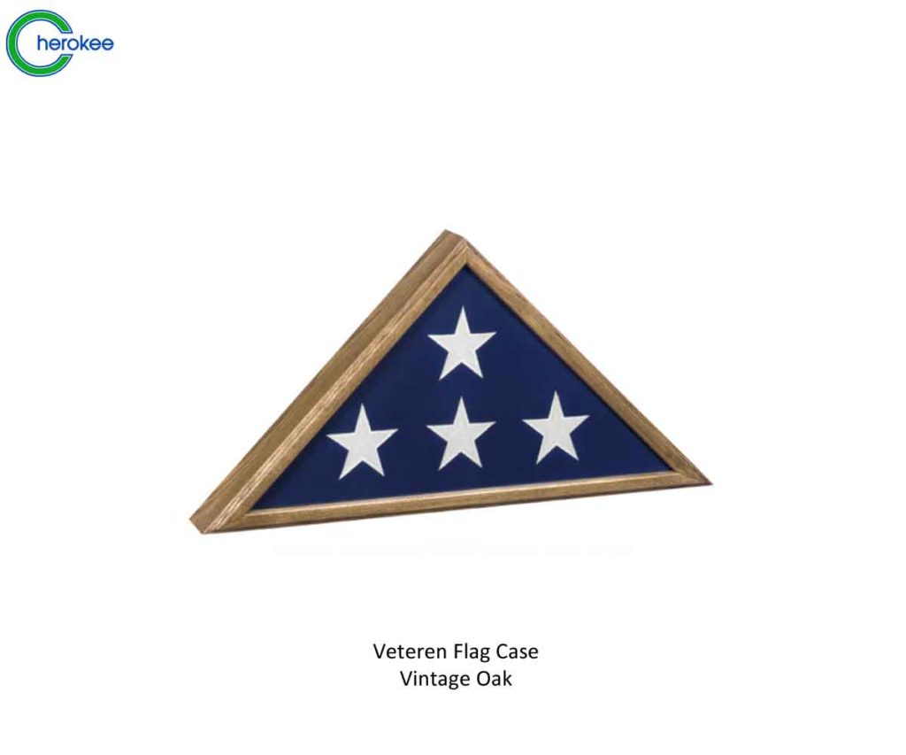 Veteran Flag Case- Cherry - Cherokee Adult Caskets