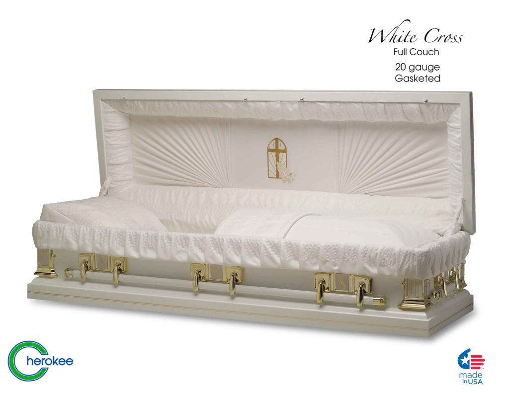 White Cross (Full Couch) - Cherokee Adult Caskets
