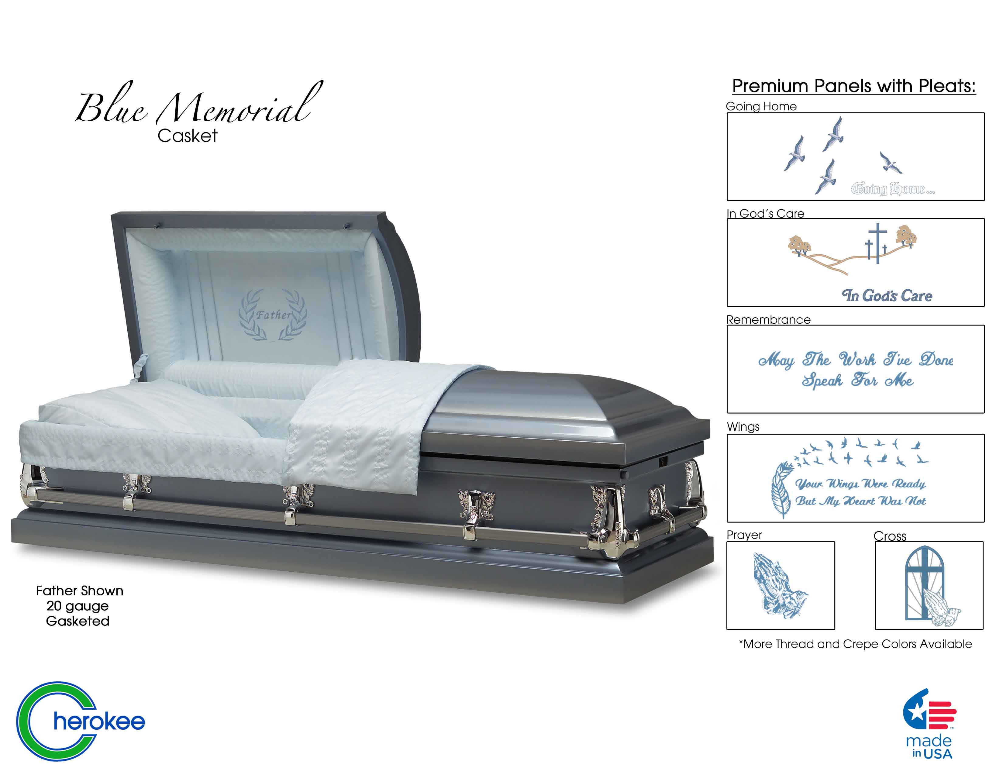 Blue Memorial - Cherokee Adult Caskets
