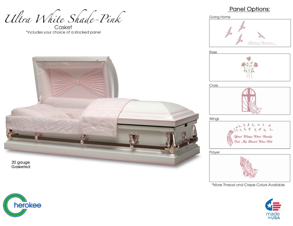 Ultra White-Shade Pink - Cherokee Adult Caskets